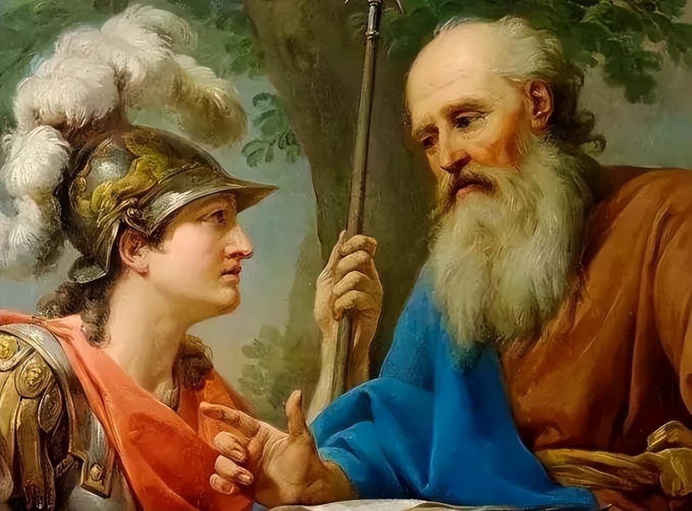 Under the sycamore tree, the dialogue between Socrates and Plato, the ...