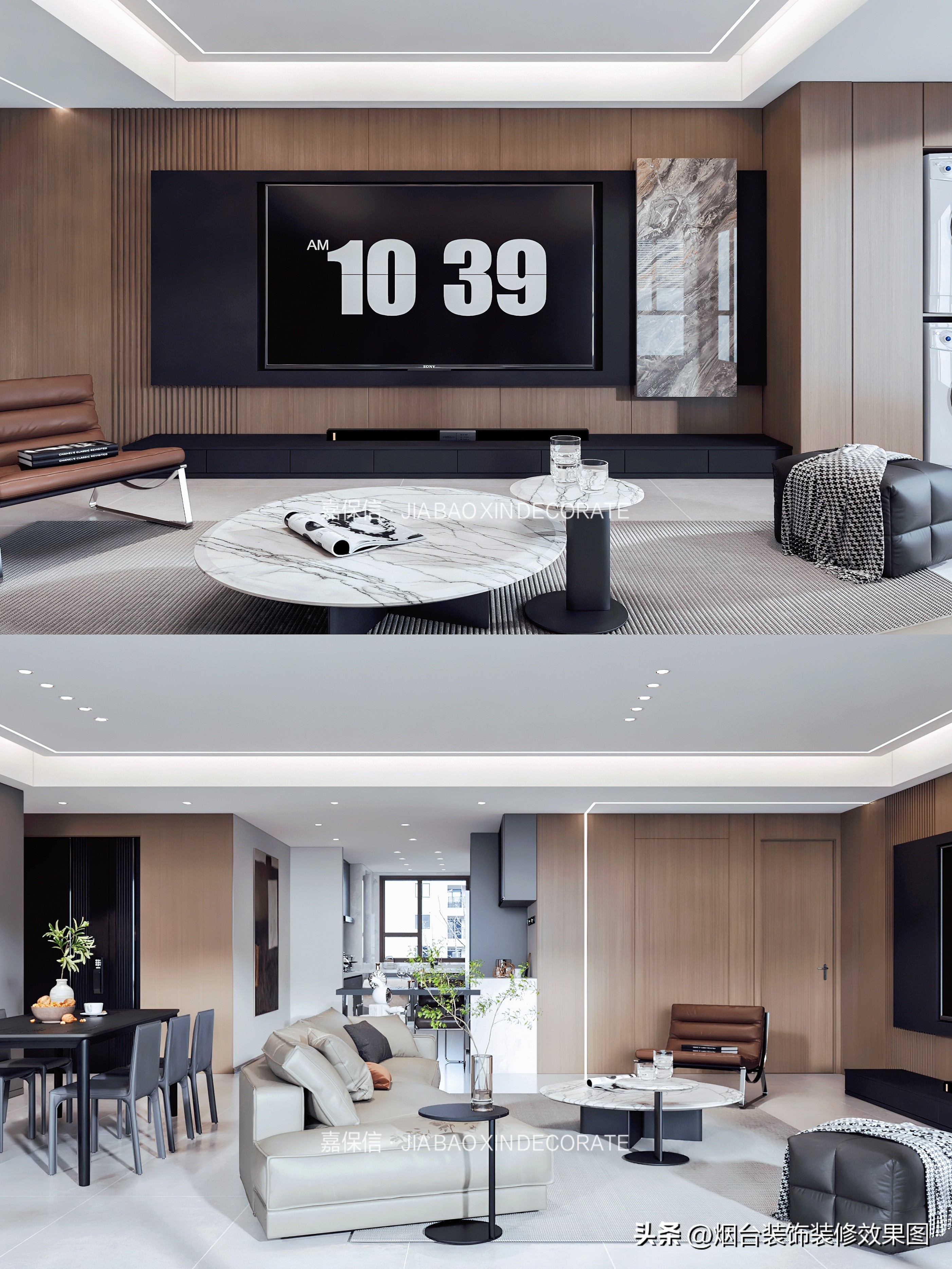 "Baihe Rongzhu" is a 170-square-meter Italian-style minimalist ...
