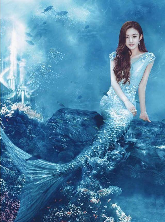 Reba and Zhao Liying turned into mermaids, and with the shape of ...