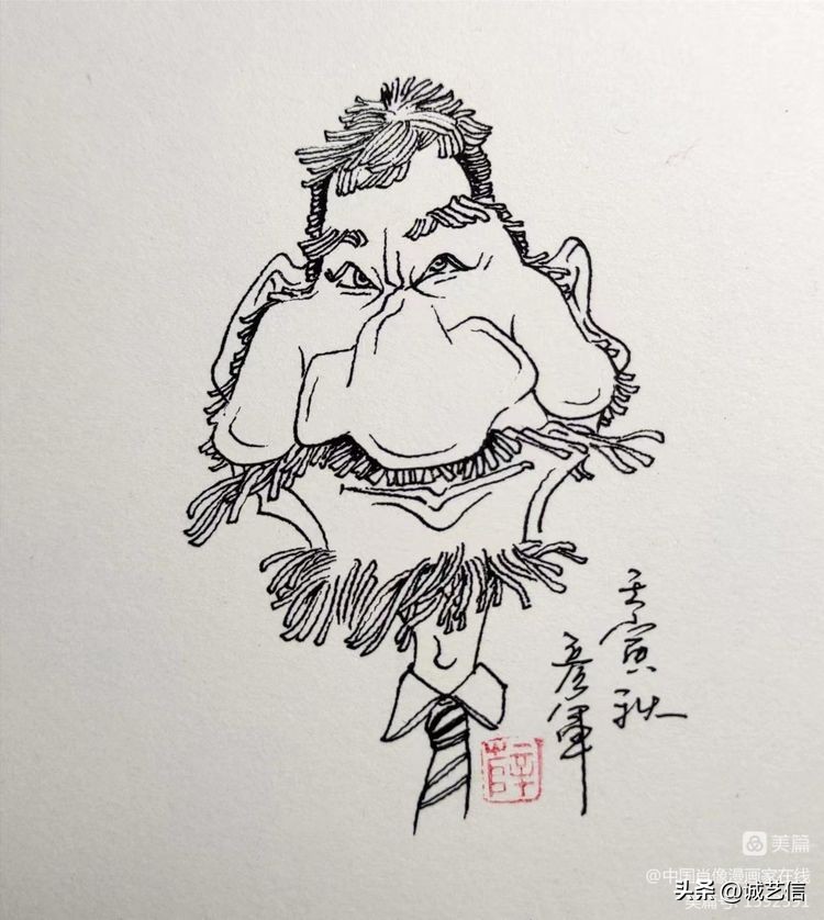 movie director Tsui Hark portrait cartoon - iNEWS