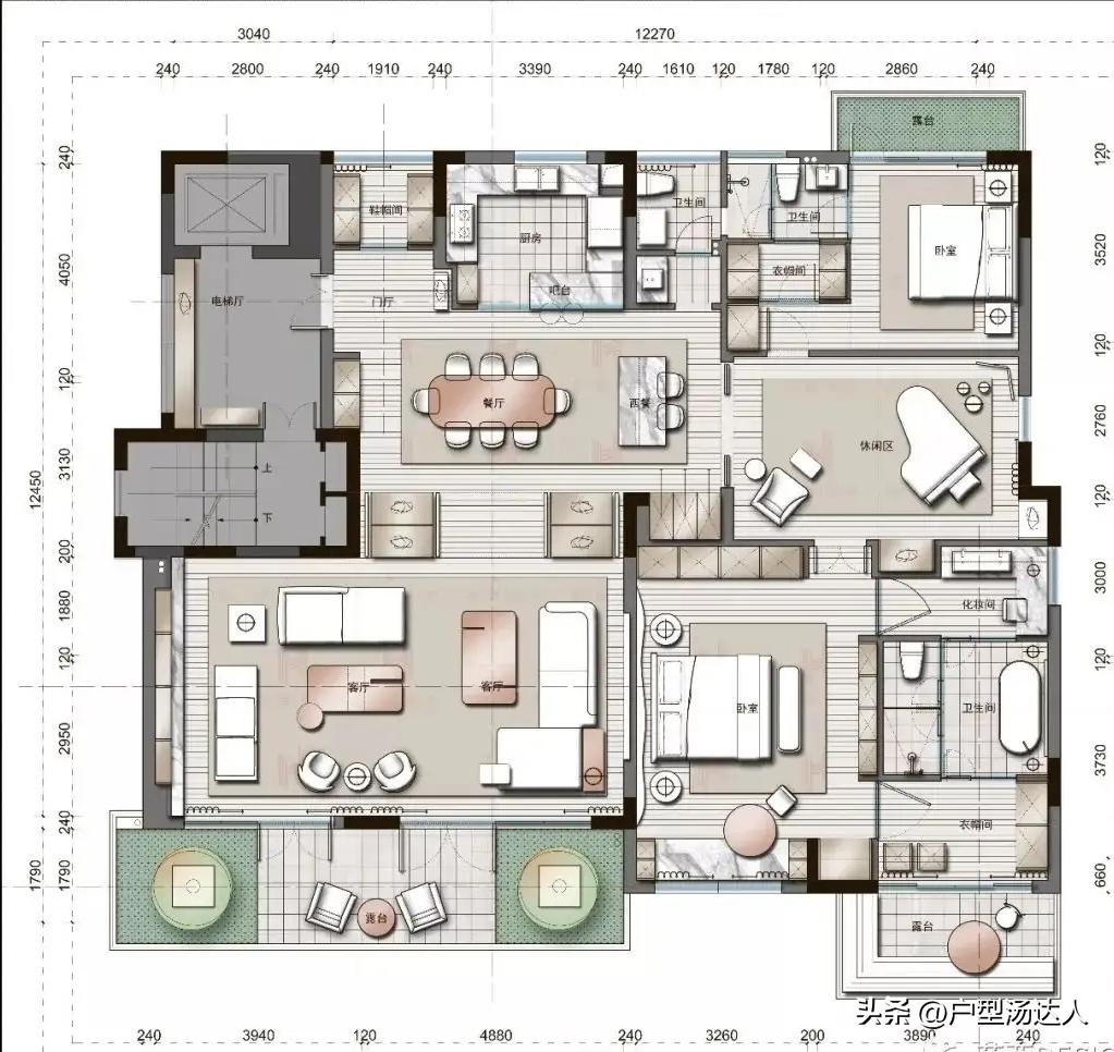 The 168-square-meter "two-bedroom and three-hall" luxury house is ...