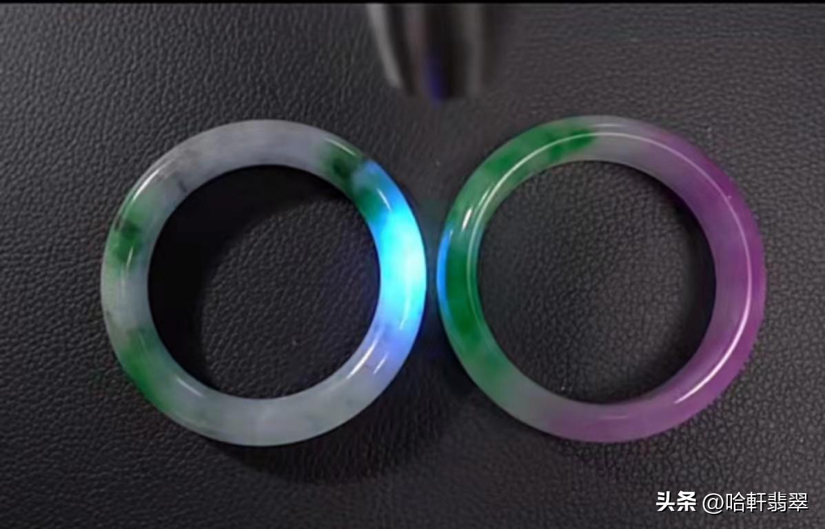 What does the dyed and glued fake jade look like under the purple light ...