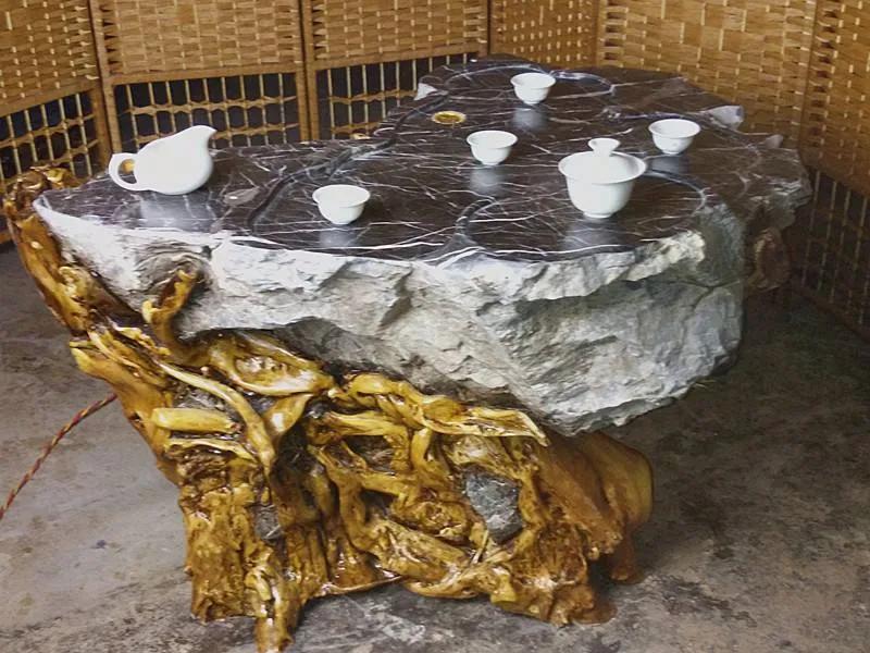 Luxurious stone luxury: brewing tea and tasting tea on a stone tea ...
