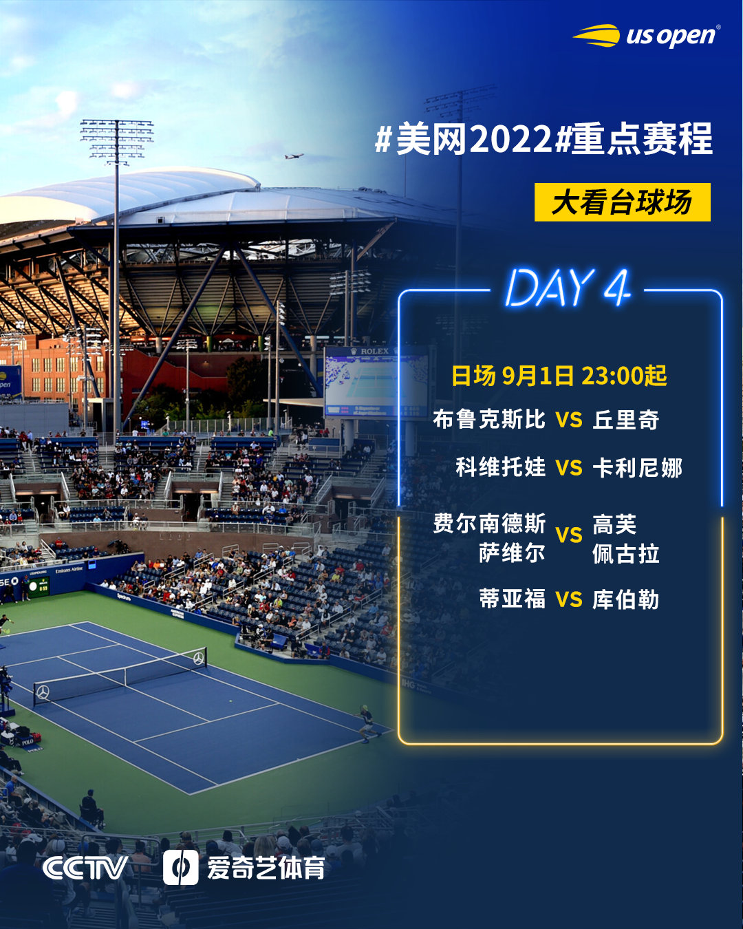 US Open 2022 matchday 4 schedule - iNEWS
