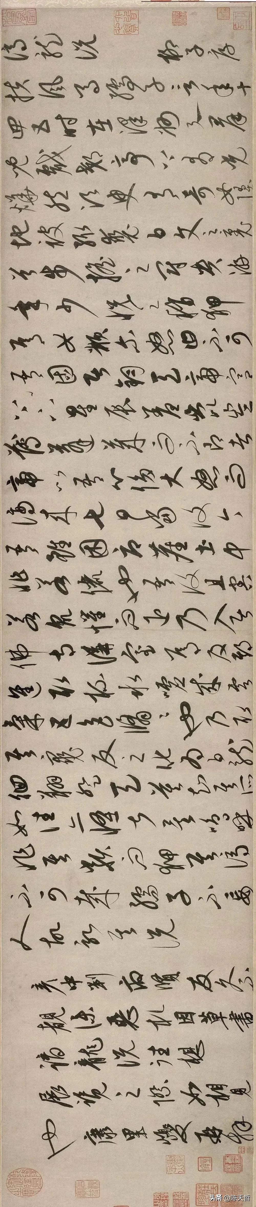 Yuan calligrapher Kang Lisi's "Exiled Dragon Talk" Xiaocao's work ...