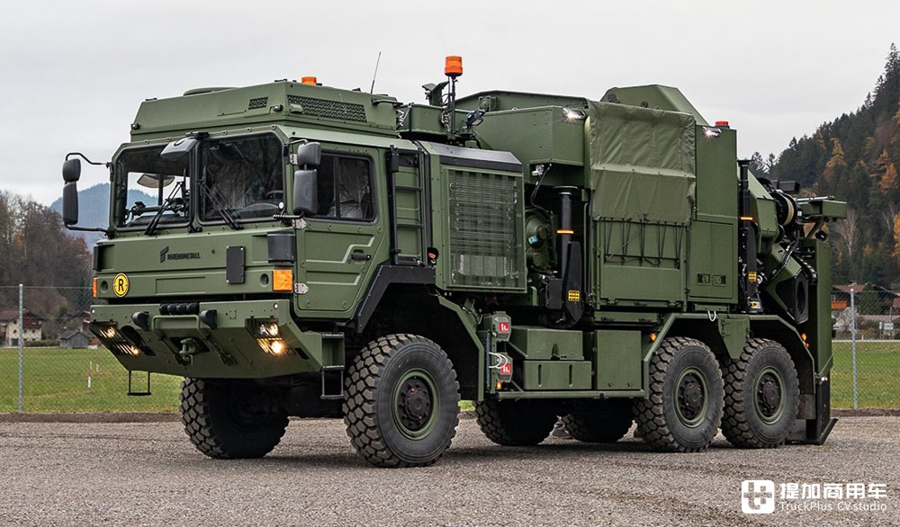 Military wrecker truck equipped with truck mounted crane, modified by ...