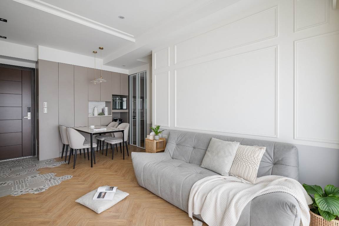 89㎡ white + gray mix and match style, the fusion of European light ...