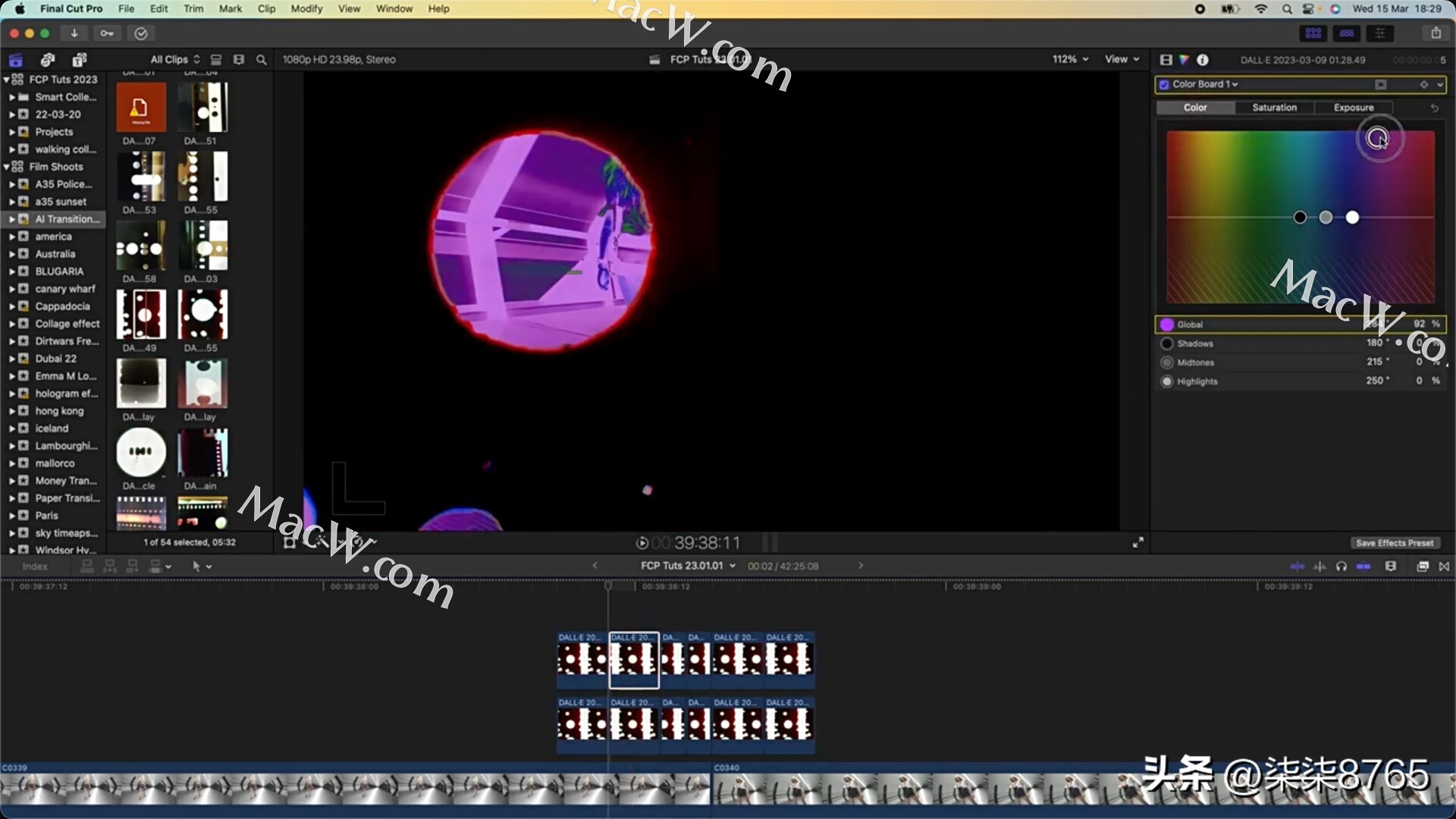 FCPX plug-in - 20 creative cool retro film burning perforation chaotic ...