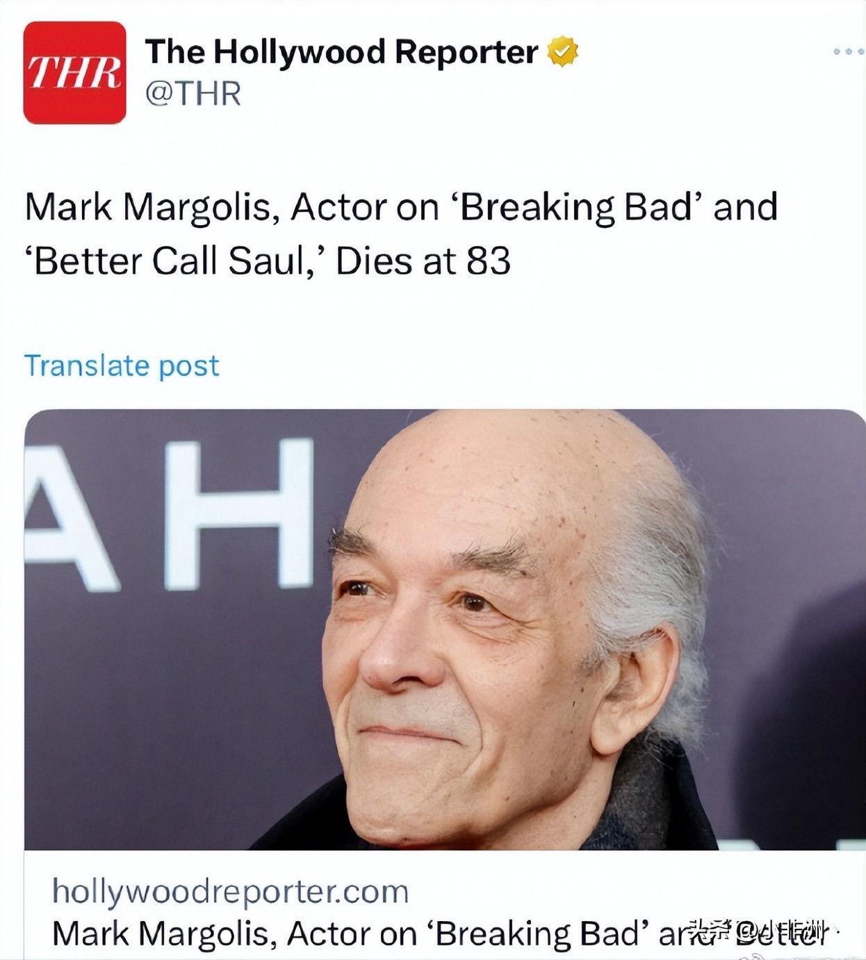 Hollywood actor "Uncle Ding Ding" from "Breaking Bad" is gone forever ...