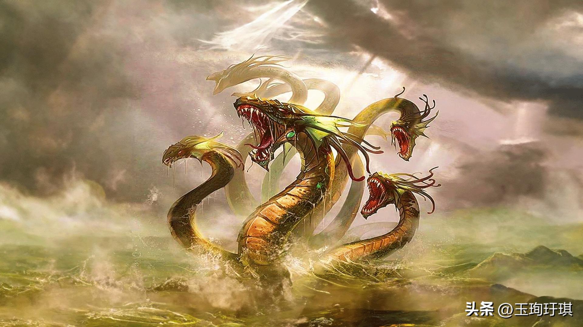 Shan Hai Jing Strange Beast: Xiangliu, Servant of Gong Gong, Nine Heads with Human Face and ...