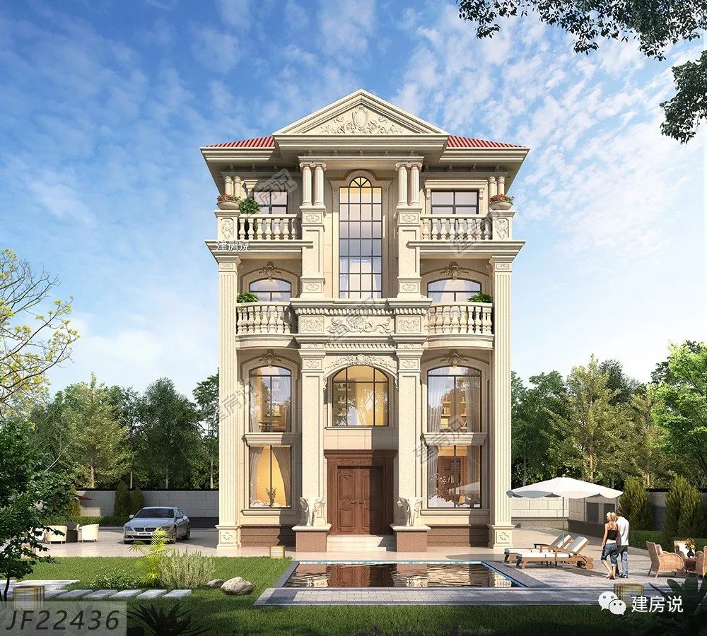 The four-storey European-style villa has a gorgeous appearance, and it ...