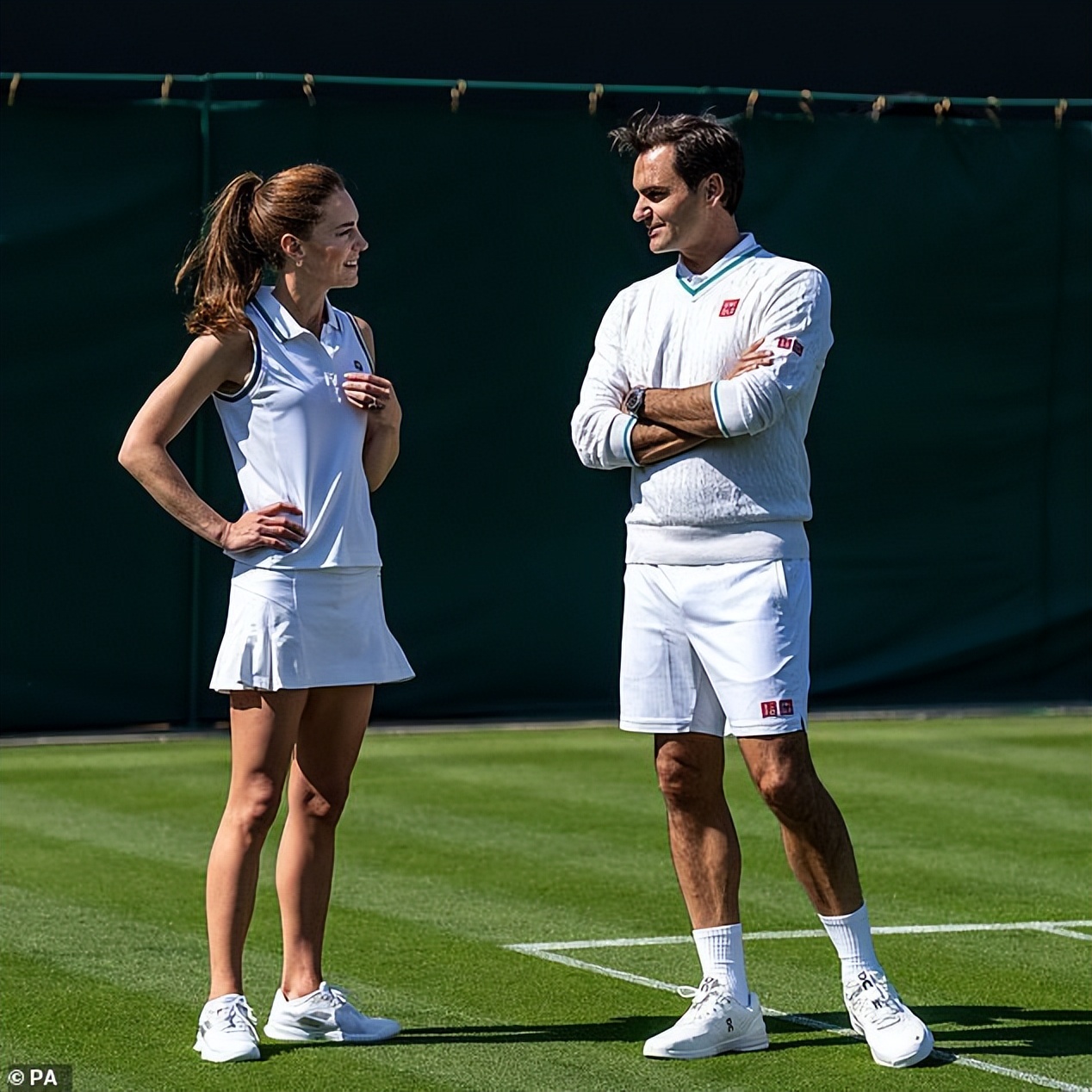 The 41-year-old Princess Kate competed with Federer, wearing a ...