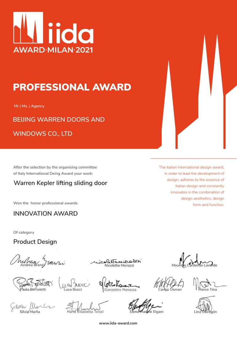 Warren Doors and Windows "Kepler": Won the Italian International Design ...