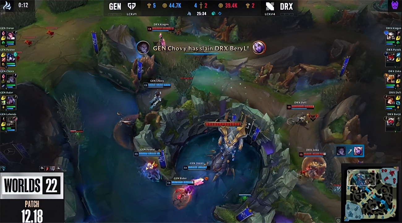 LOL-S12 Semifinals: Ruler Verus "Corruption Chains" Accurate Opening, GEN 1-0 DRX - iNEWS