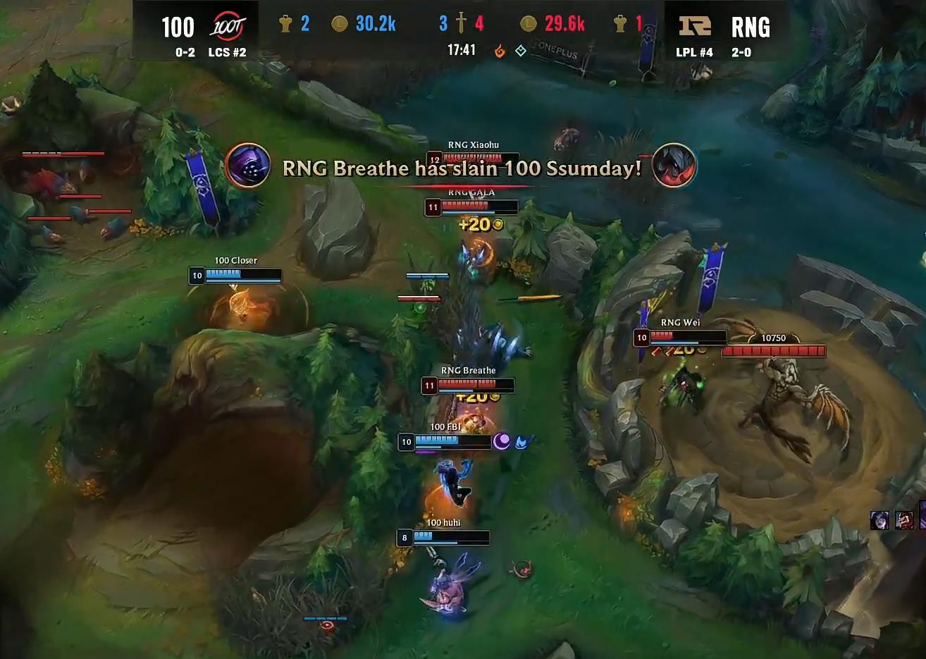 RNG battles 100T, the 100T North American host is sunk - iNEWS