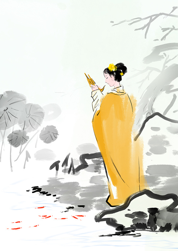 Lang Shiyuan's poem "Listening to the Neighbor's Blowing Sheng ...