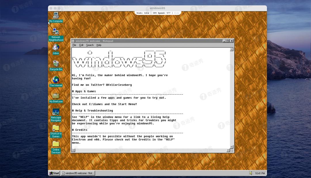Take you to review the Windows 95 system, no need to install, just ...