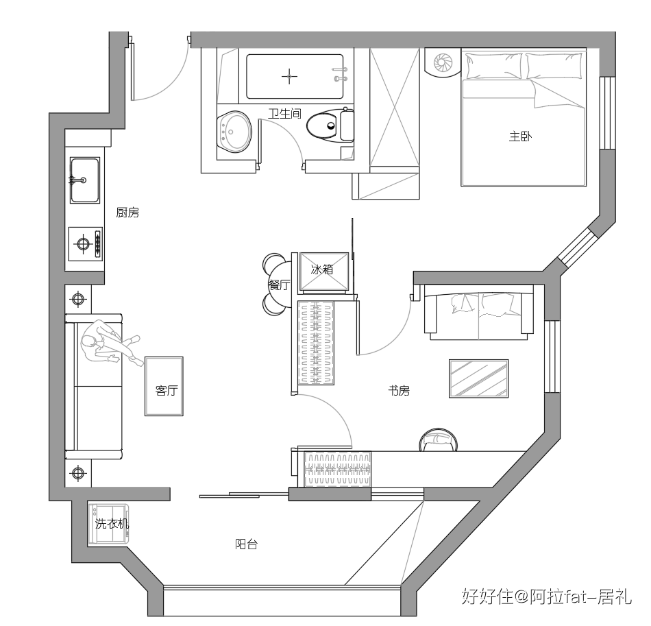 Wonderful apartment type counterattack, how can 60 square meters be ...