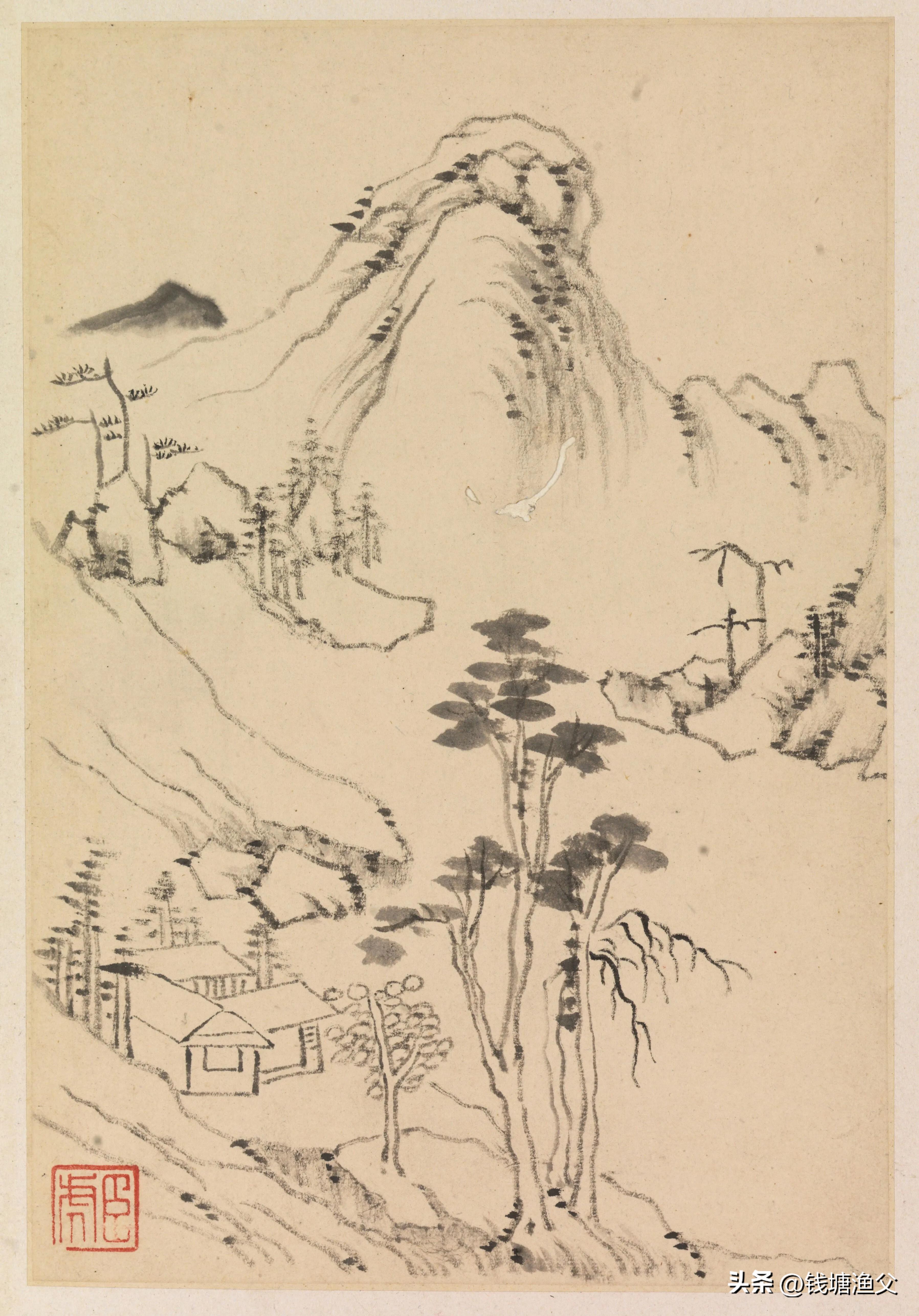 Zou Zhilin's "Antique Landscape Album" six pages - iNEWS