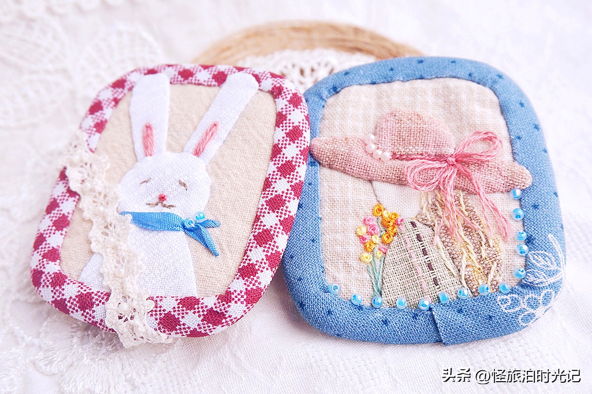 The process of making creative brooches, sharing fresh fabrics by hand ...