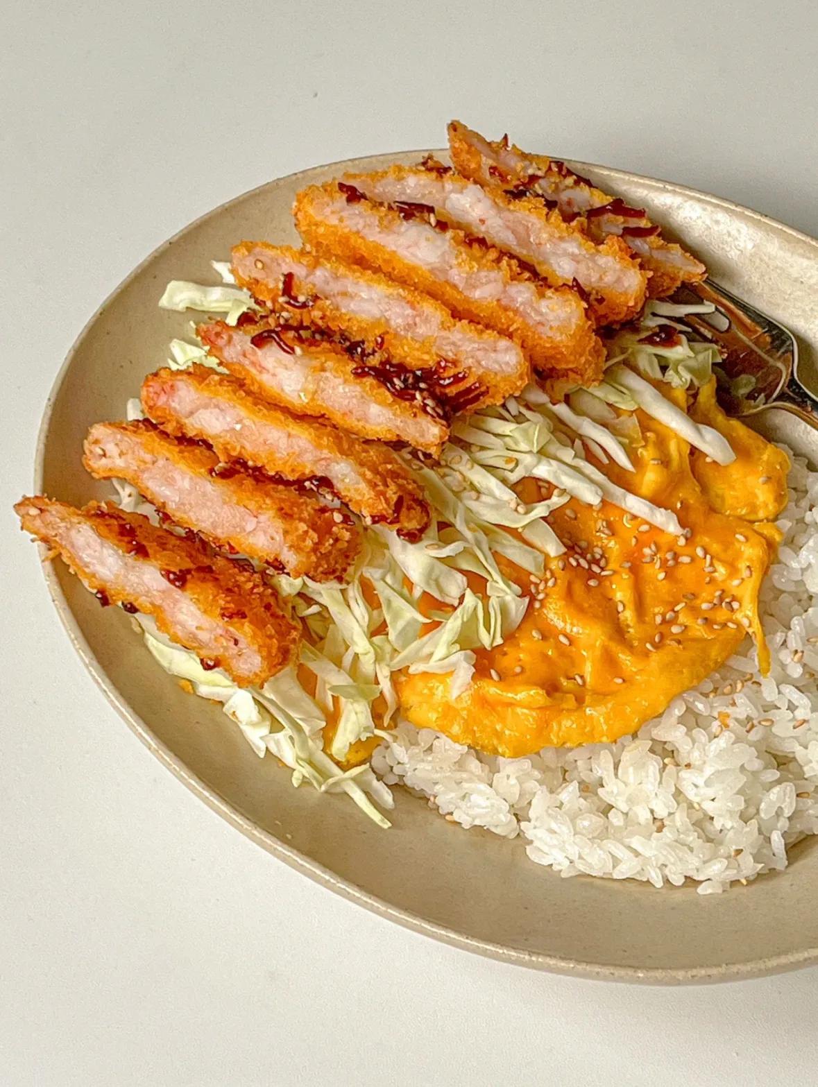 A must-have for lazy people, Egg Salad Shrimp Chop Rice is crispy and ...
