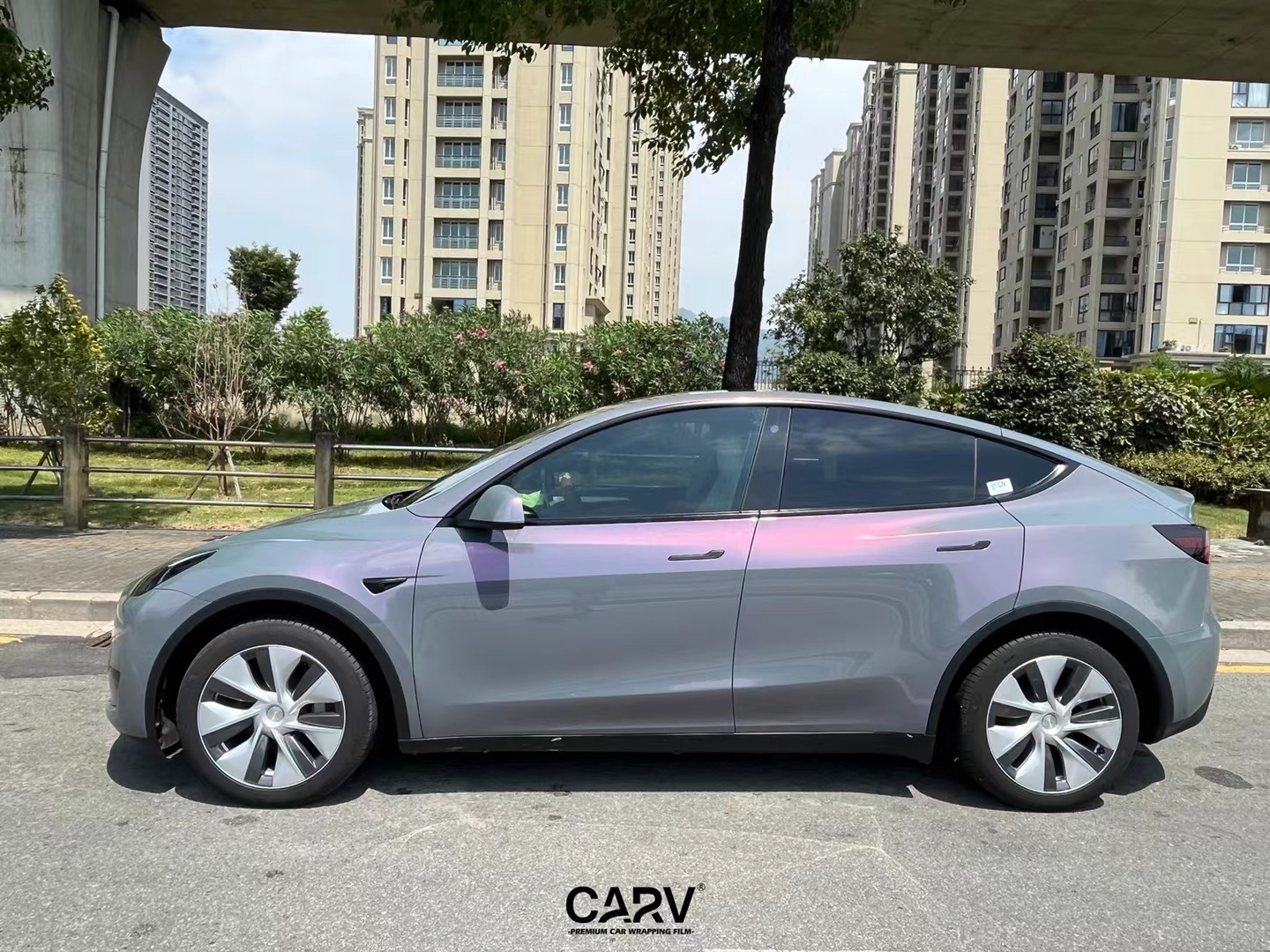 Tesla ModelY Kafu Color Change Film Platinum Star Gray Phantom, Fairy ...