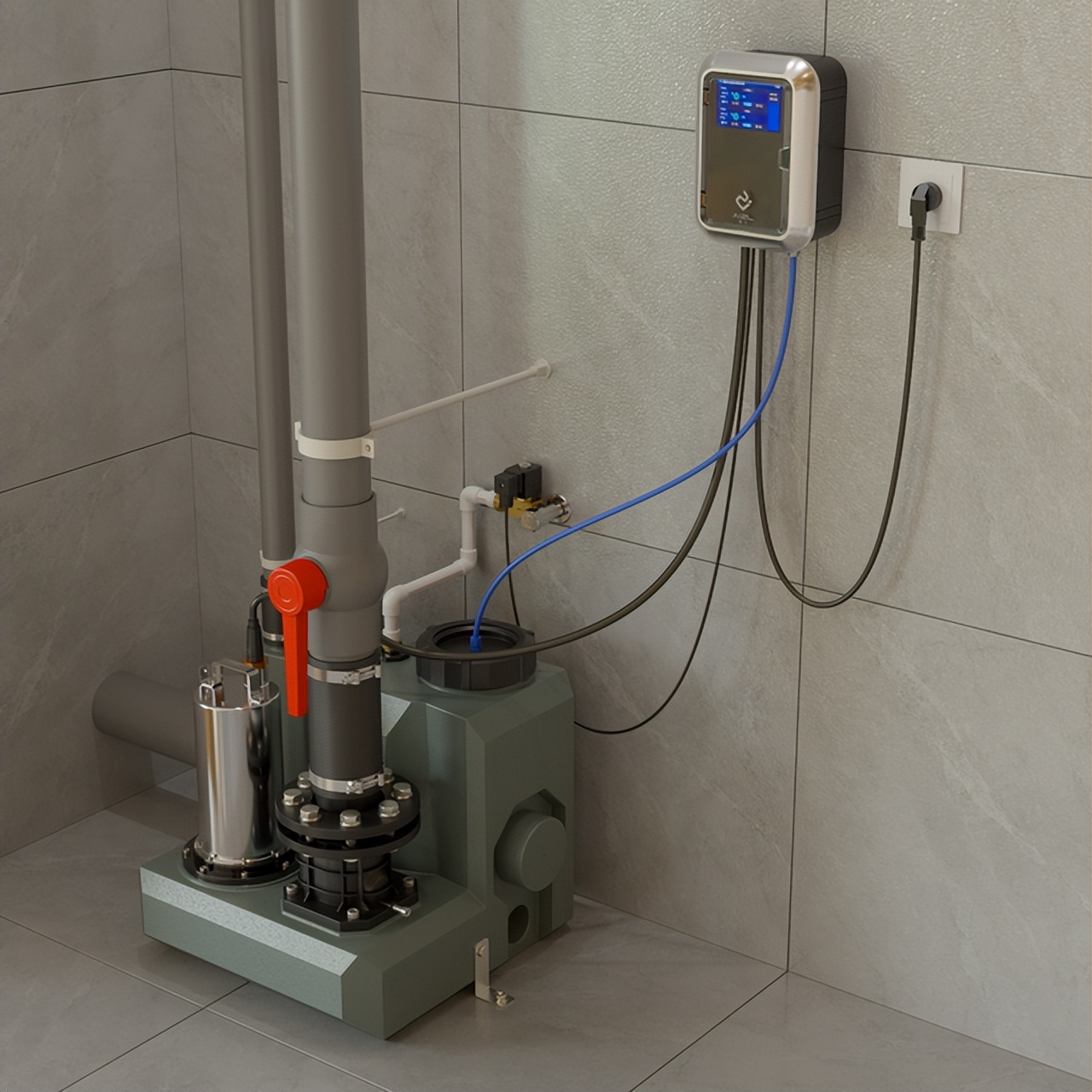 Basement drainage realizes remote control, sewage riser "intelligent ...