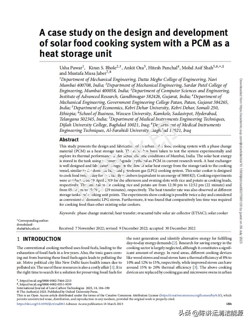 Case Study on Design and Development of Solar Food Cooking System Using ...