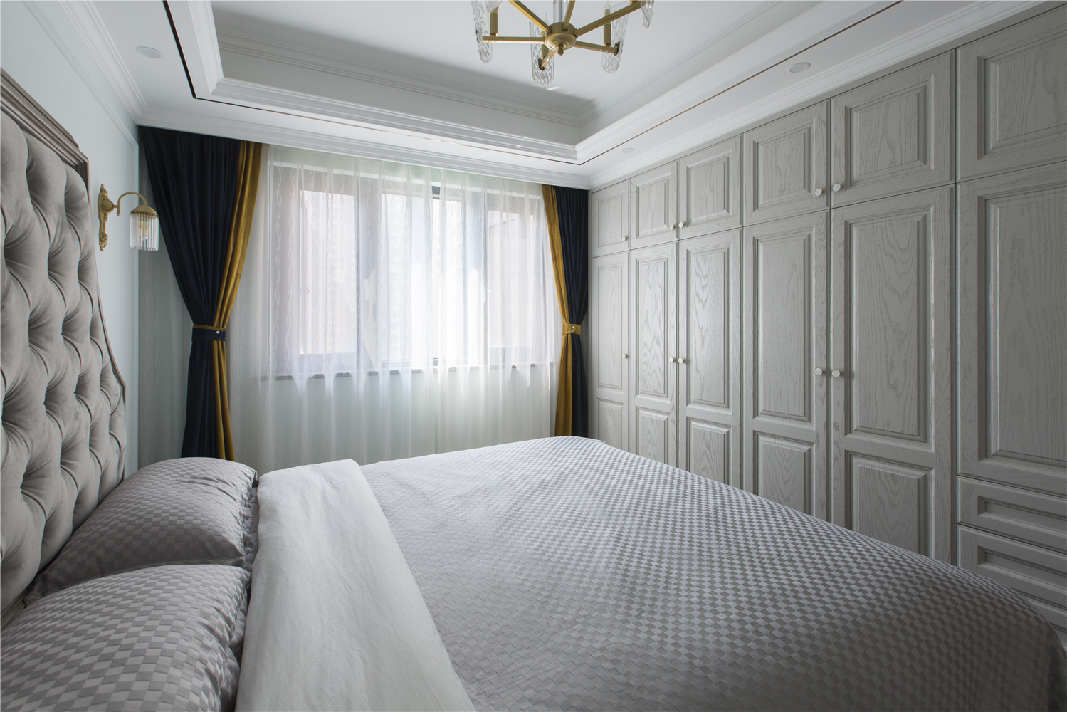 The 116-square-meter American-style light luxury style expresses the ...