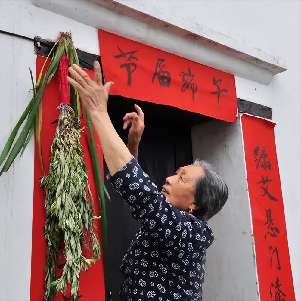 Received the zongzi and mugwort leaves from my mother, the scene of ...