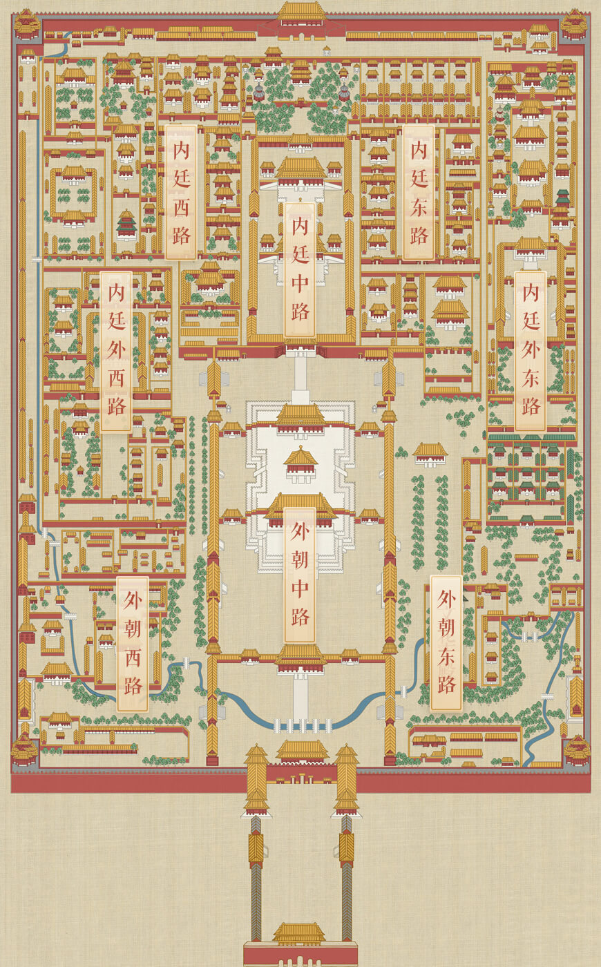 The mysterious and elegant Forbidden City, the architectural layout is ...
