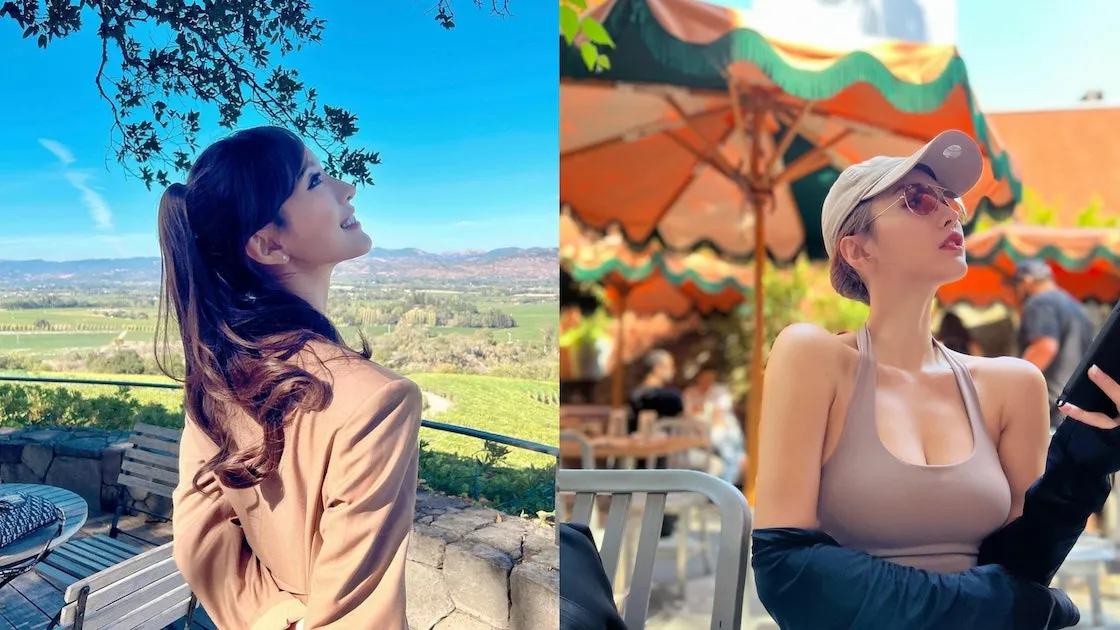 Gu Tianle's sexy artist Dada Chen Jing plays in New York in a sexy sportswear to show sunshine ...