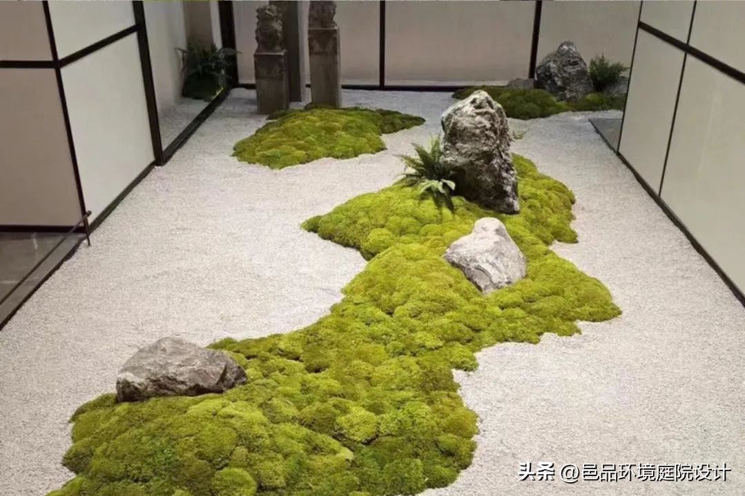 Japanese-style dry landscape indoor landscape, elegant and quiet, Zen ...