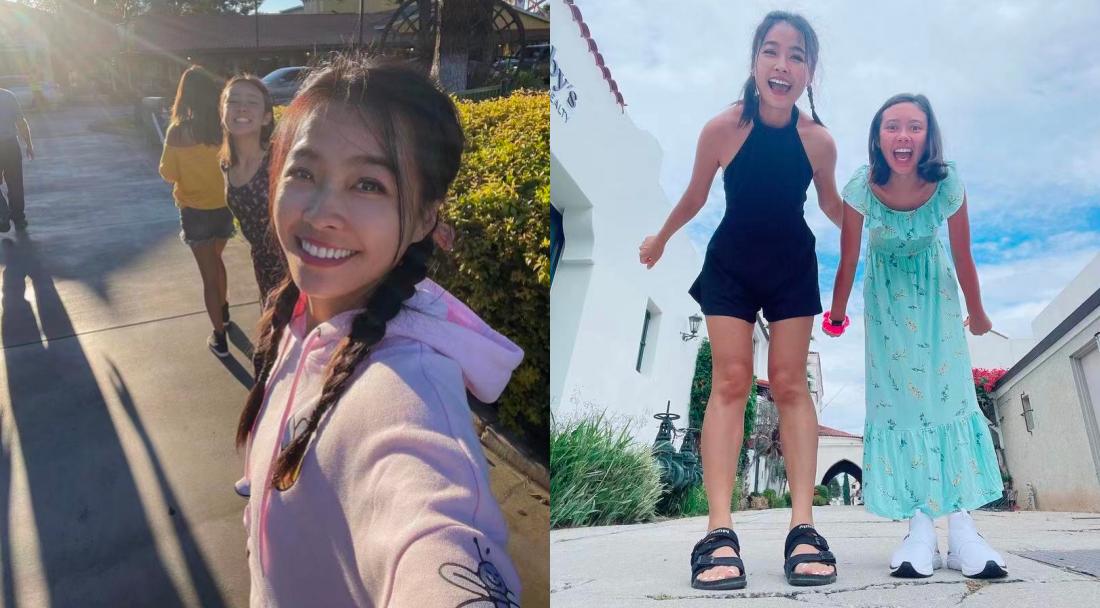 Huang Yuxian showed off her figure in a swimsuit!Kneeling on the beach ...