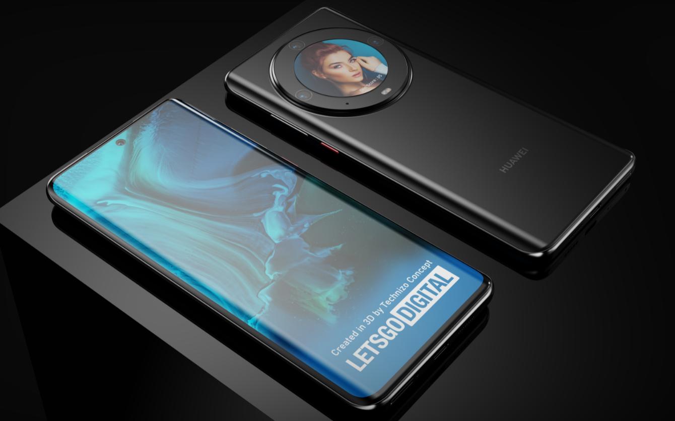 Huawei Mate50Pro rendering, 3D camera + 5000mAh, equipped with a circular secondary screen ...