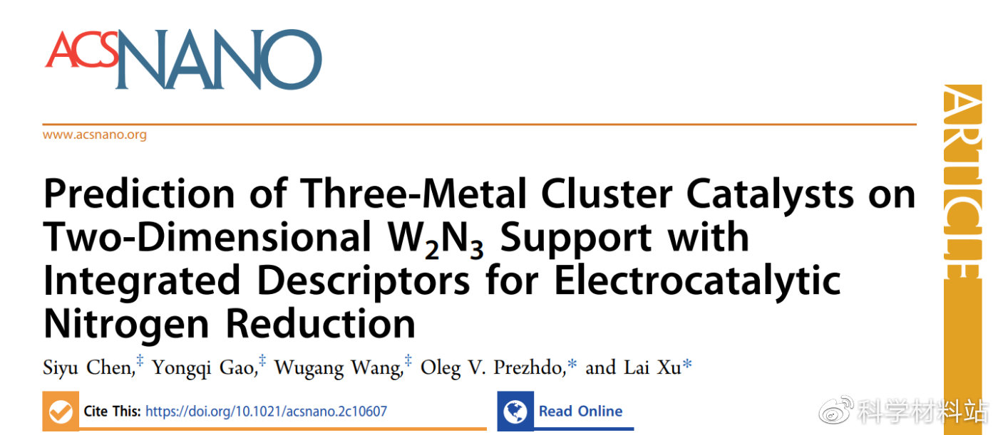 Descriptor Prediction for Electrocatalytic Nitrogen Reduction of ...