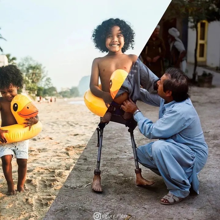 Two worlds in one photo! Exposing the cruelty of the world directly ...