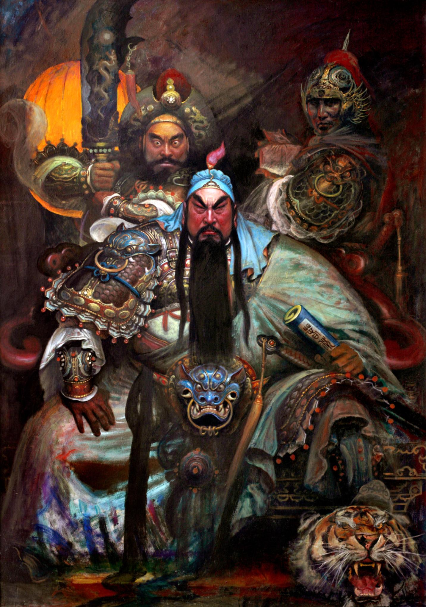 The battle between Jiang Shang, Guan Yu, Zhuge Liang, and Yue Fei ...