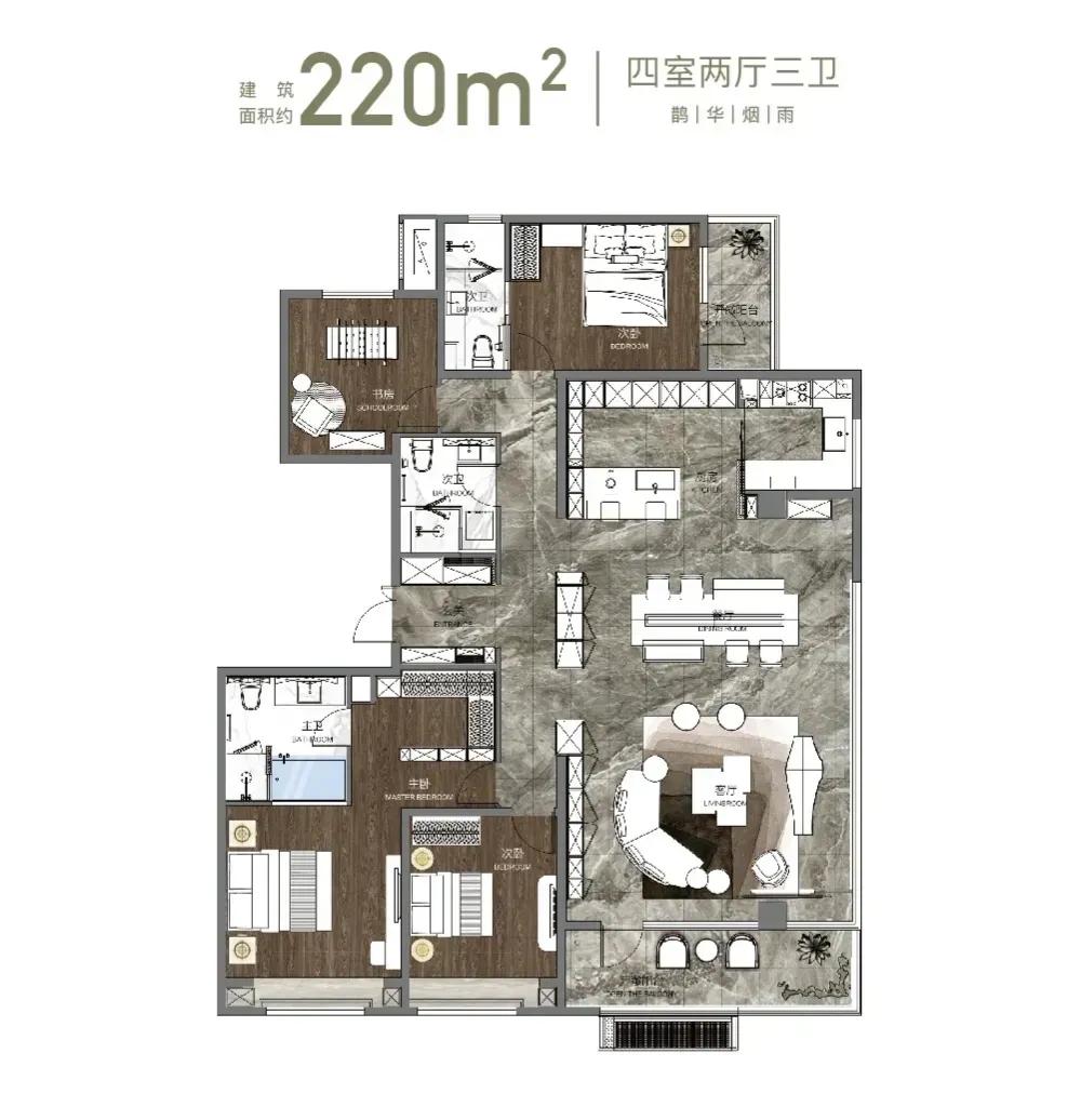 220 square meters, the living room embodies the sense of superiority ...