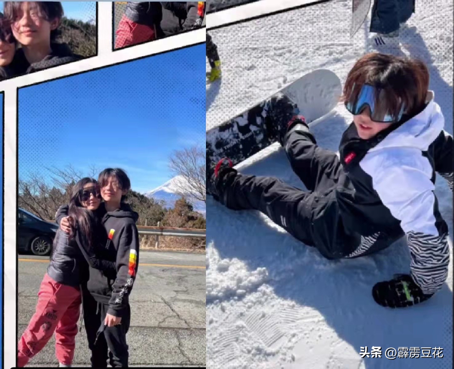 Cecilia Cheung takes her three sons to ski in Korea, Lucas' appearance ...