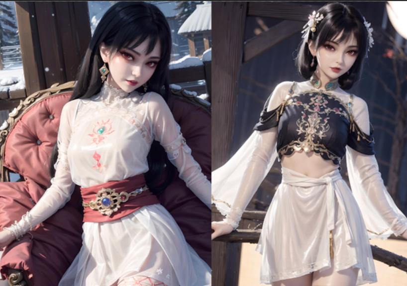The villain goddess wears modern clothes, the empress wears a short ...