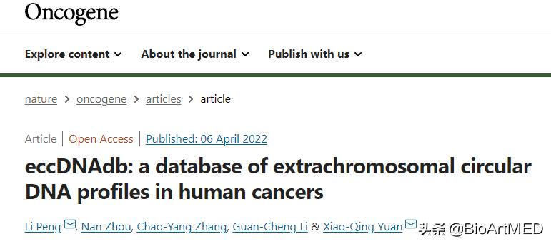 The first human tumor extrachromosomal circular DNA database - eccDNAdb released - iNEWS