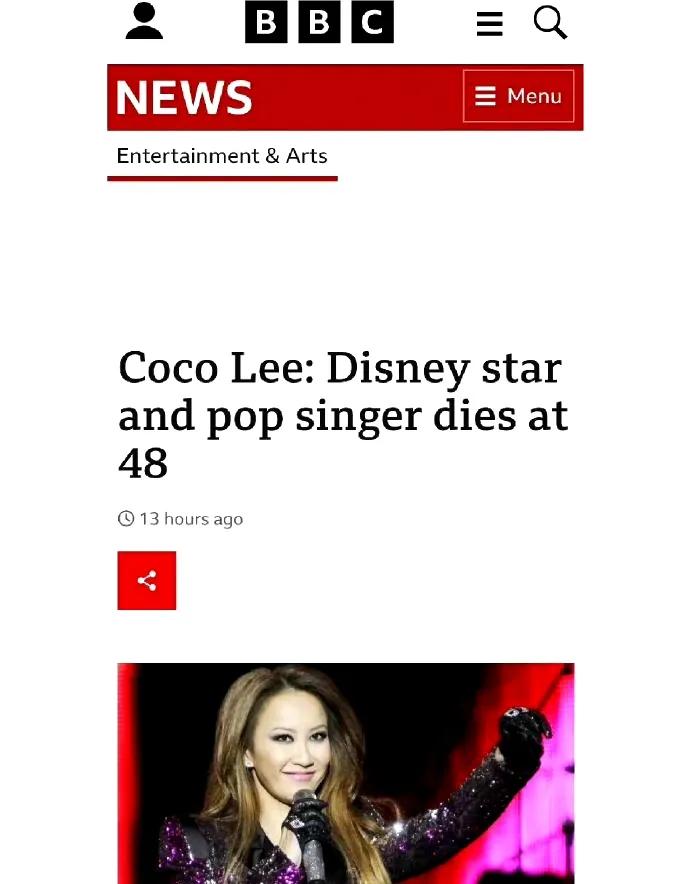 Many foreign media reported the death of Coco Lee - iNEWS