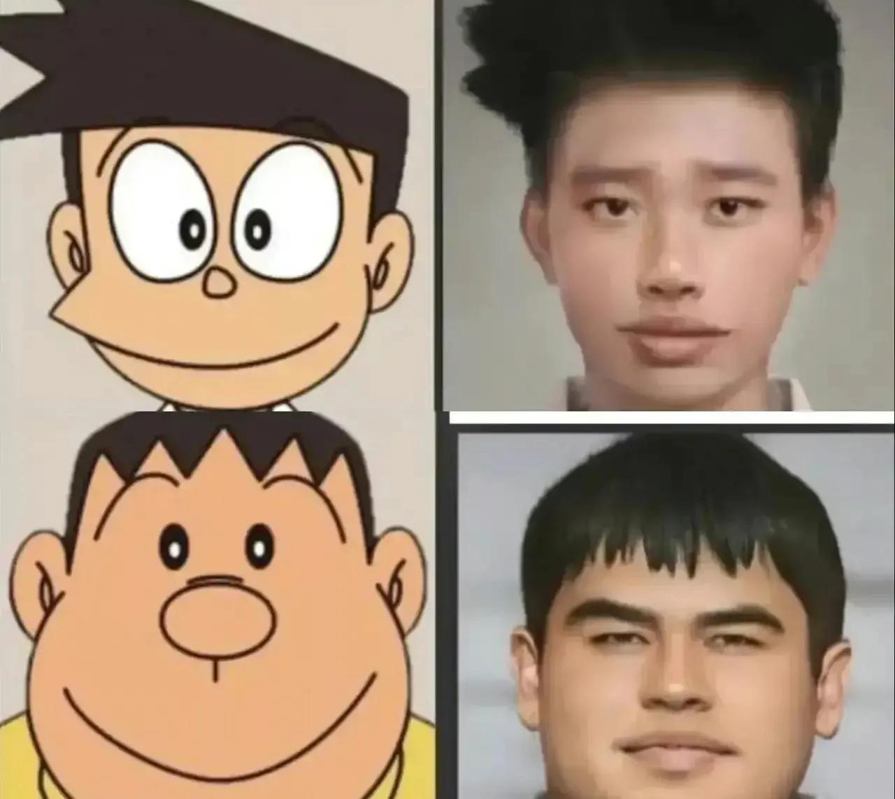 When Doraemon was humanized, Xiaofu's degree of reduction was higher, and Doraemon and Doraemon ...