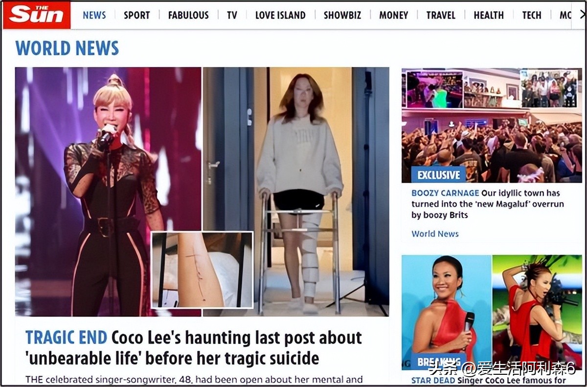 Coco Lee's death shocked the world and the British media reported "the ...