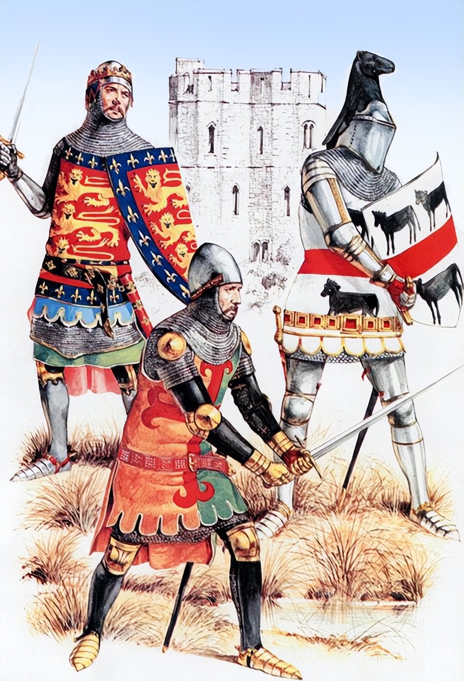 In a medieval duel between two warriors, one with a sword and the other ...