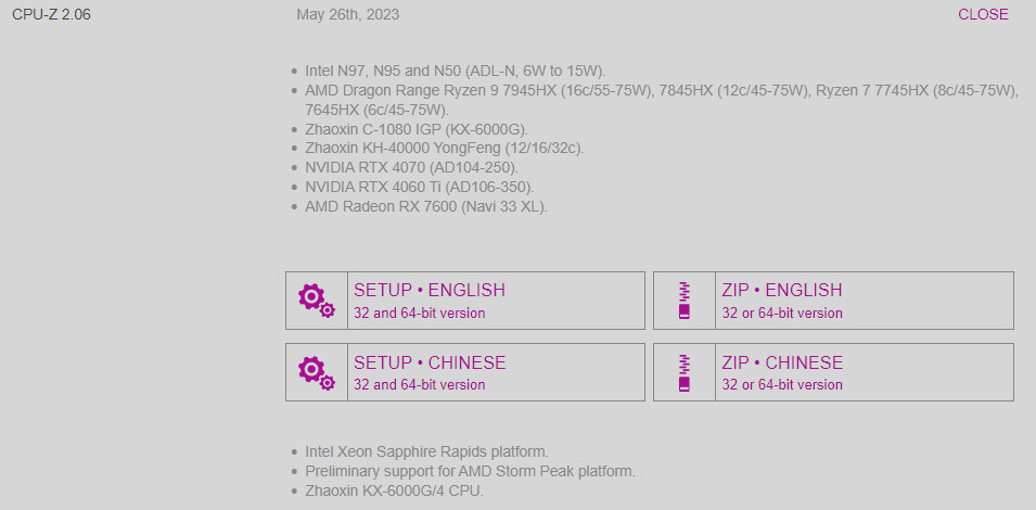CPU-Z 2.06 update claims initial support for AMD "Storm Peak" thread ...