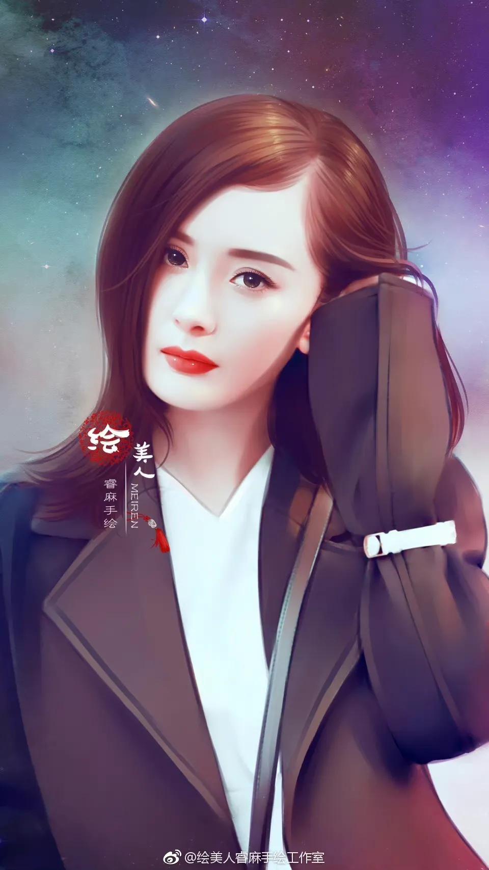 Share hand-painted pictures-forty-five beautiful pictures of Yang Mi ...