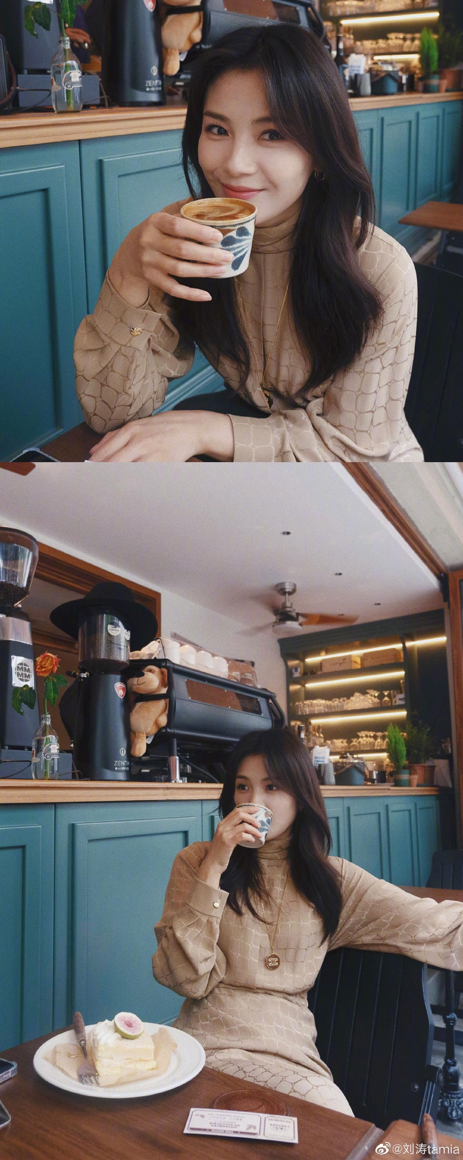 Liu Tao posted beautiful travel photos, the suits and trousers are ...
