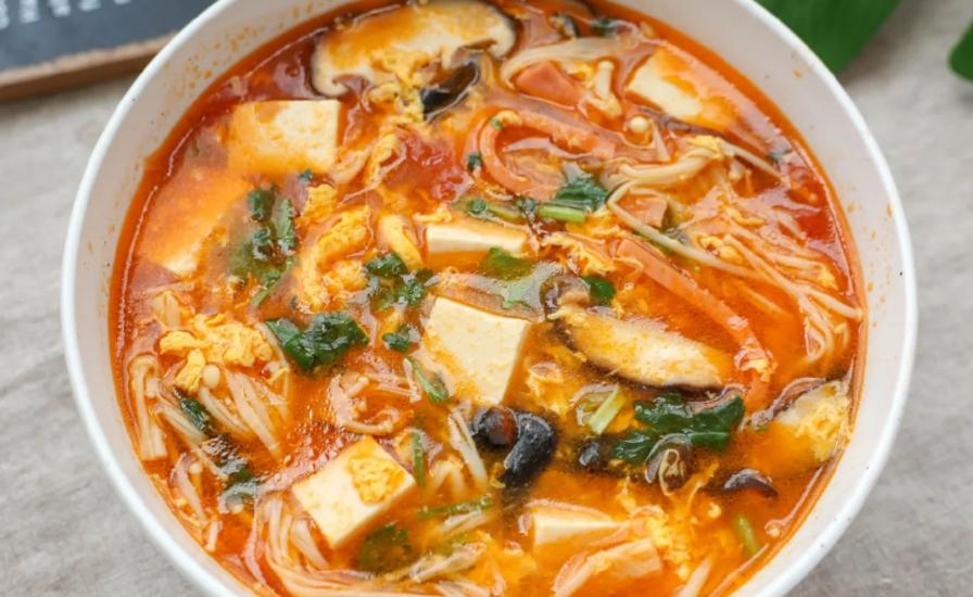 Delicious and not fat! Appetizing hot and sour soup fat-reducing meal ...